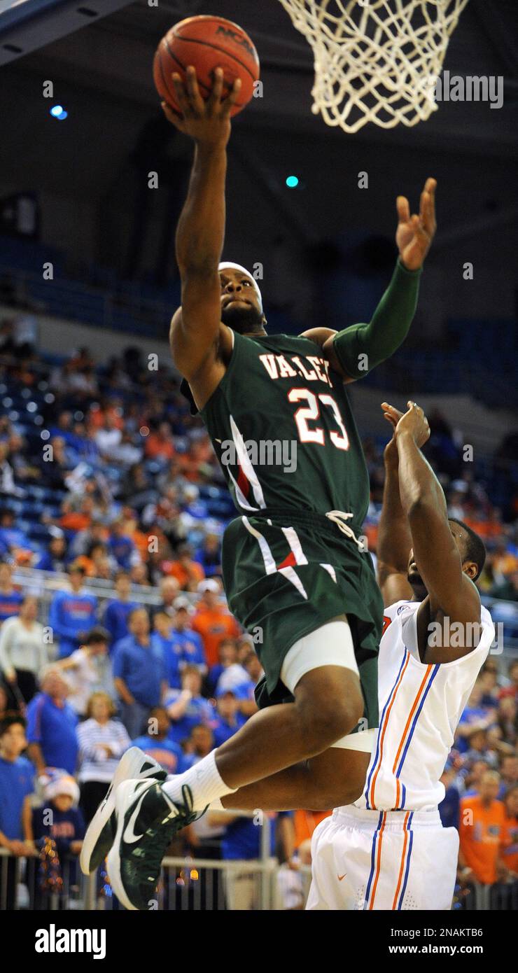 Mississippi Valley State's Falando Jones (23) goes to the basket for ...