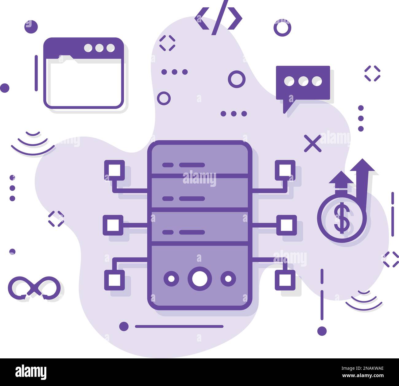 Backup Server Digital Circuit Concept, Server Rack Sign, Mainframe ...