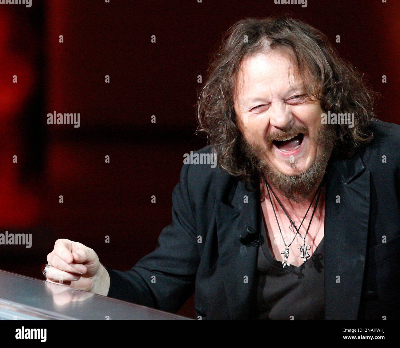 Italian singer Zucchero smiles during the Italian State RAI TV program ...