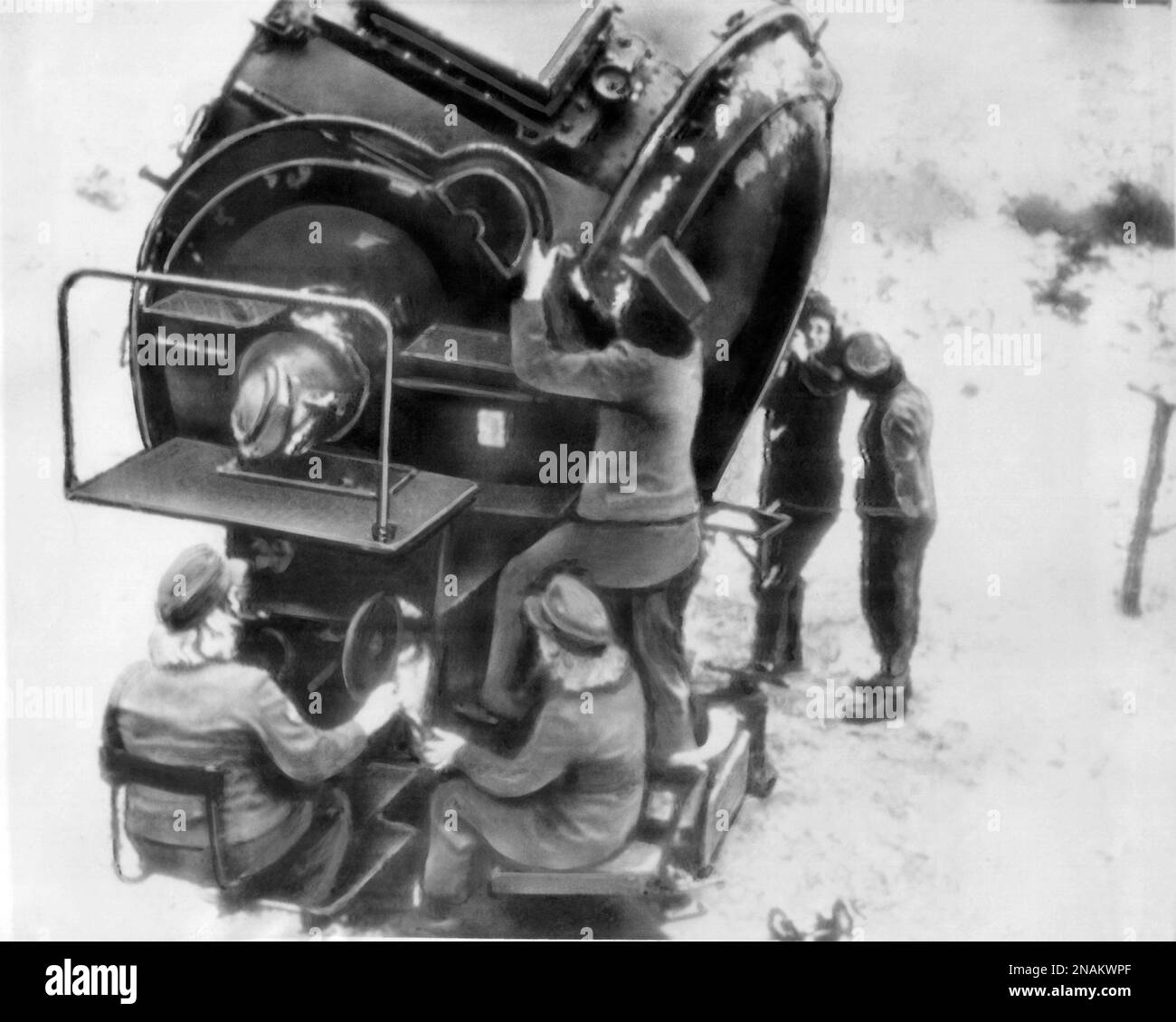 Five German women, members of a unit of anti-aircraft battery ...