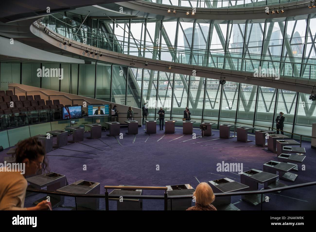 Interior of the debating chamber of the former London City Hall ...