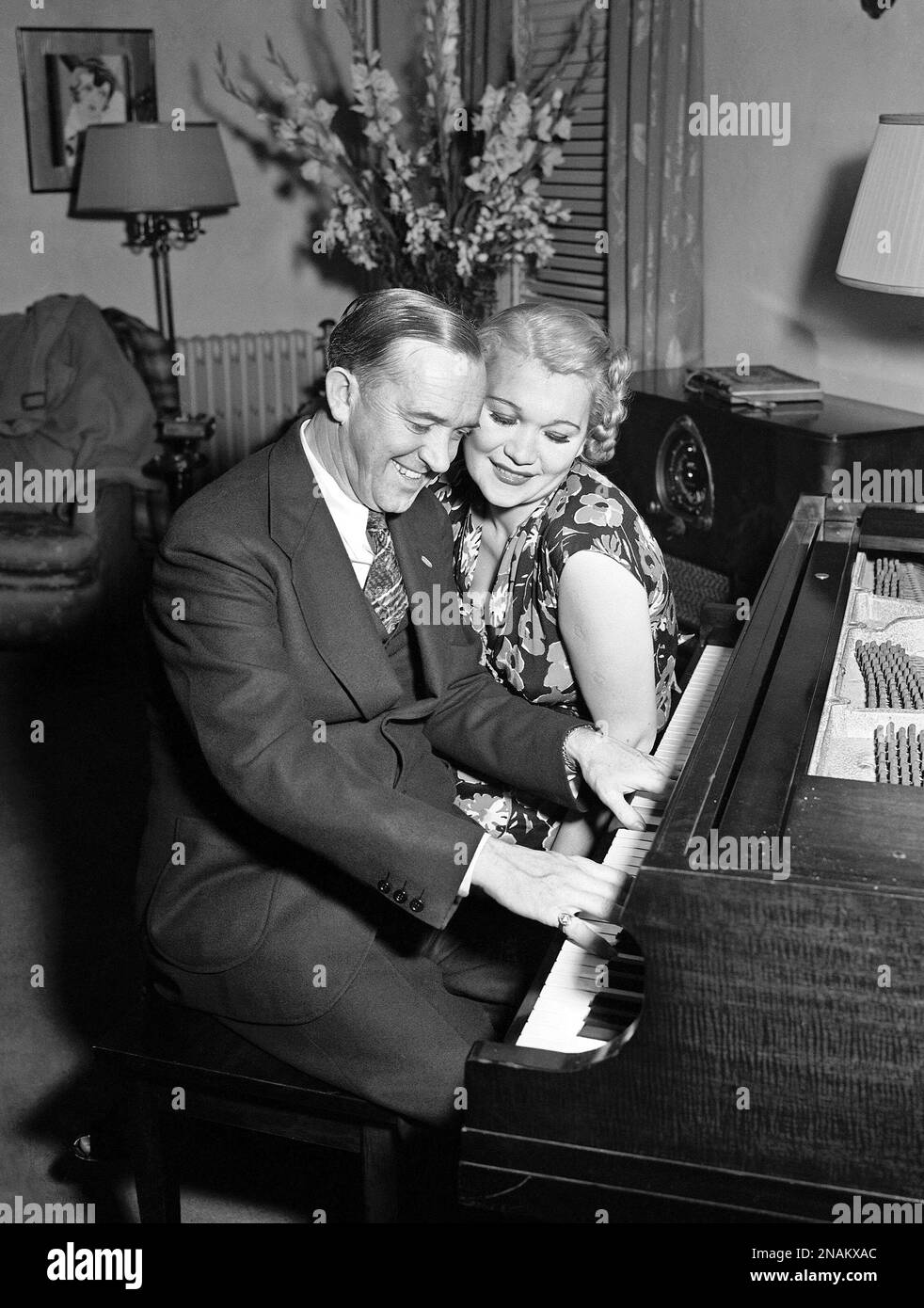 Stan Laurel, film comedian, and his third wife Vera Ivanova Shuvalova ...