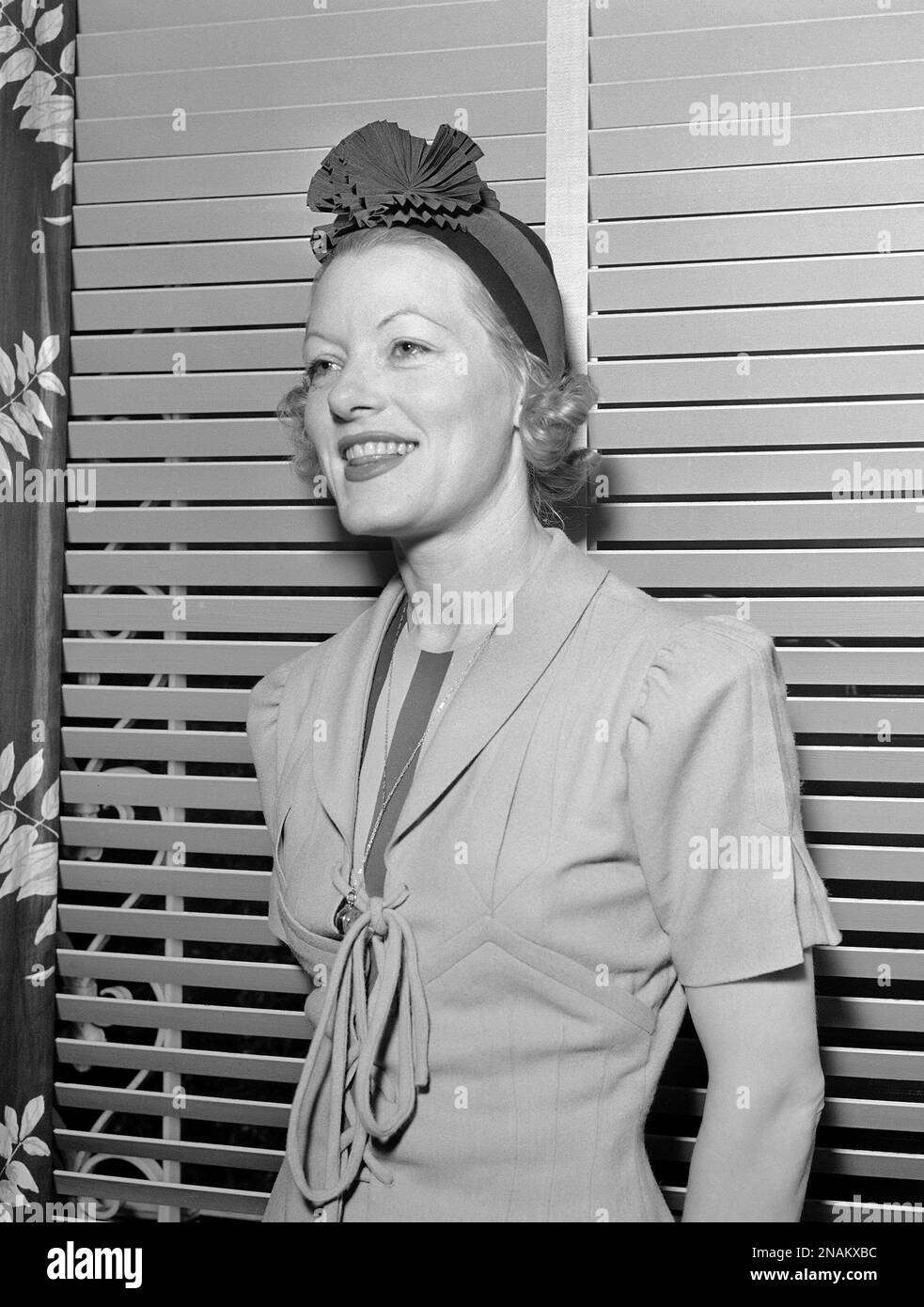 Mrs. Virginia Ruth Laurel, second wife of Stan Laurel, in the act of ...
