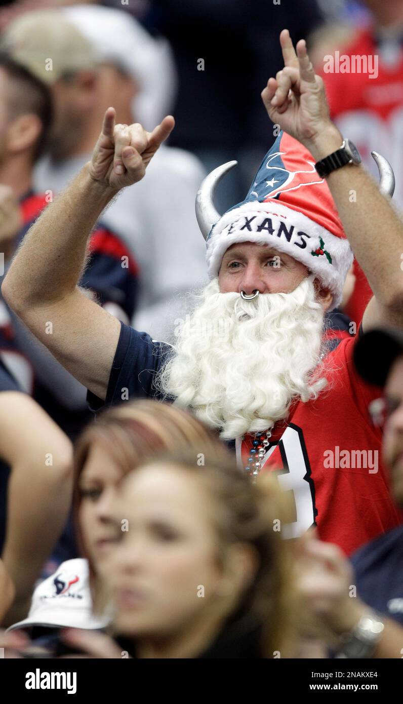 A Houston Texans fan before an NFL football game against the Carolina ...