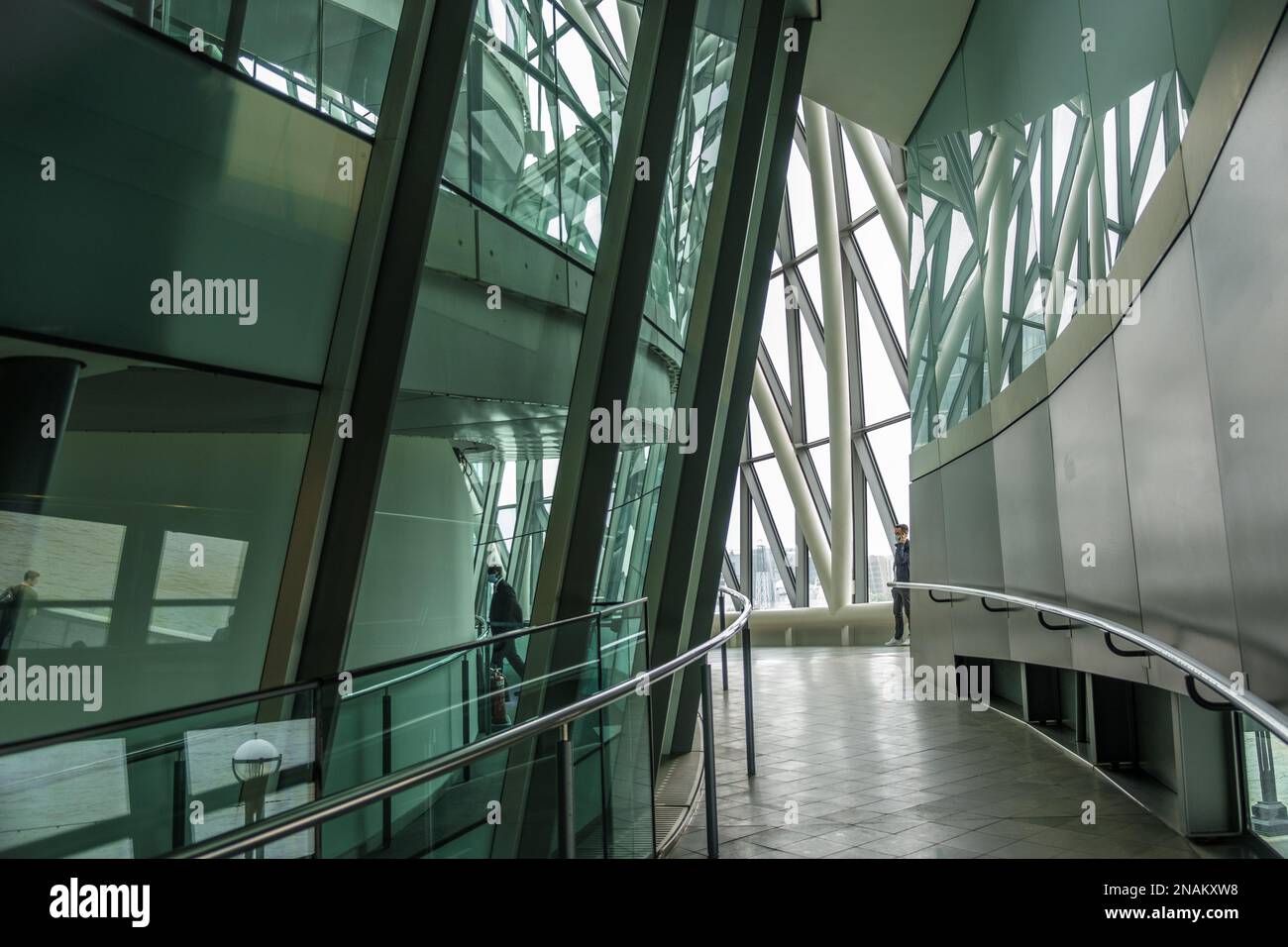 Inside London City Hall, on the banks of the River Thames. Former ...