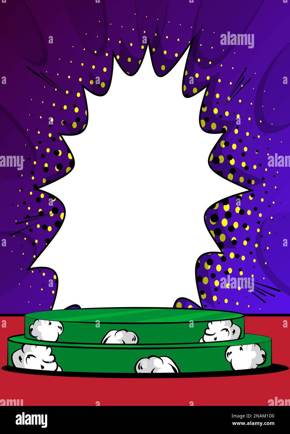 Comic Book abstract podium stage platform. Comics product scene ...