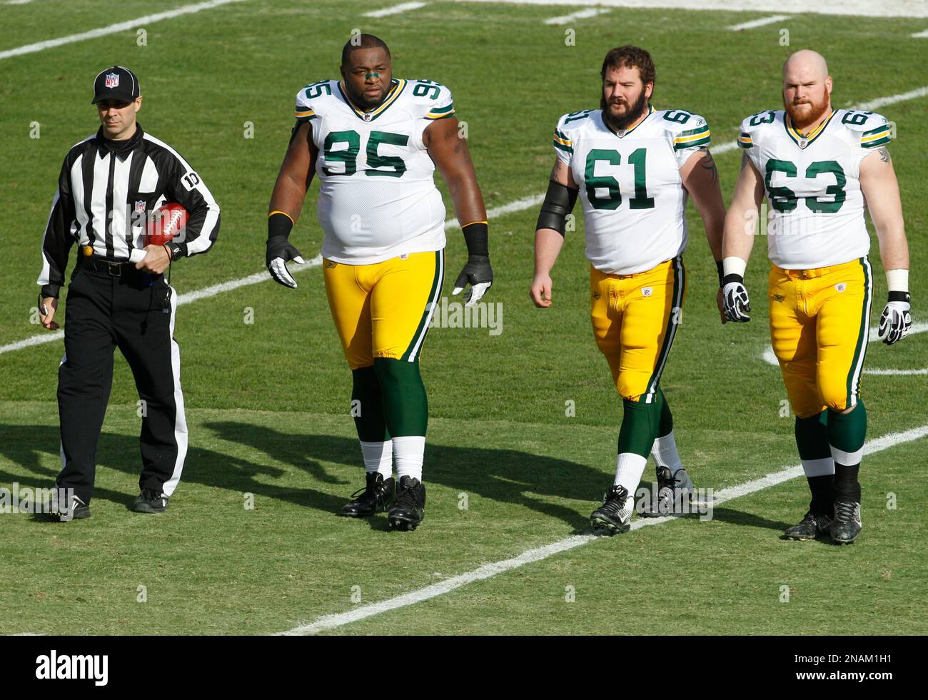 Green Bay Packers defensive end Howard Green (95), long snapper Brett ...