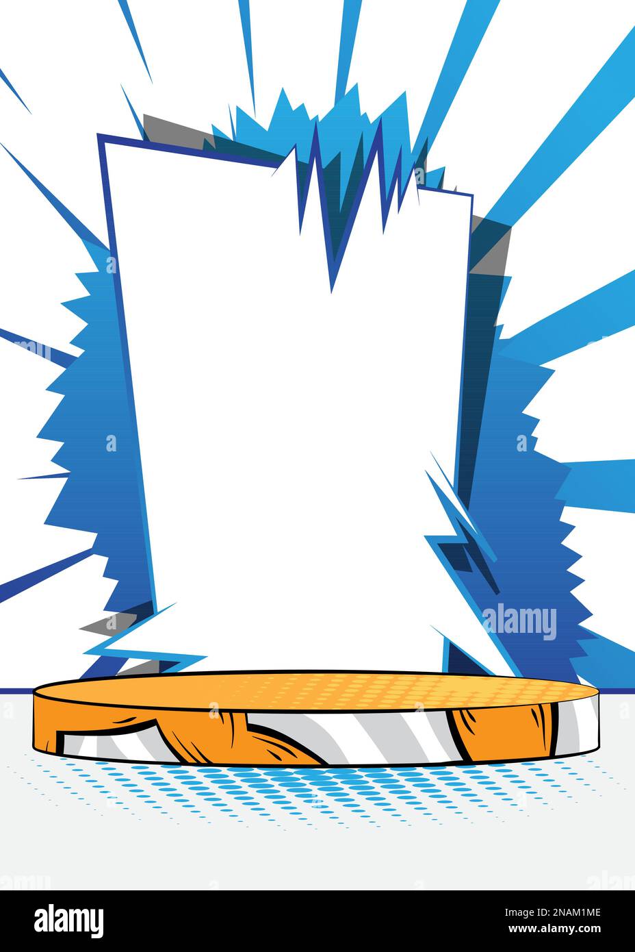 Comic Book abstract podium stage platform. Comics product scene ...