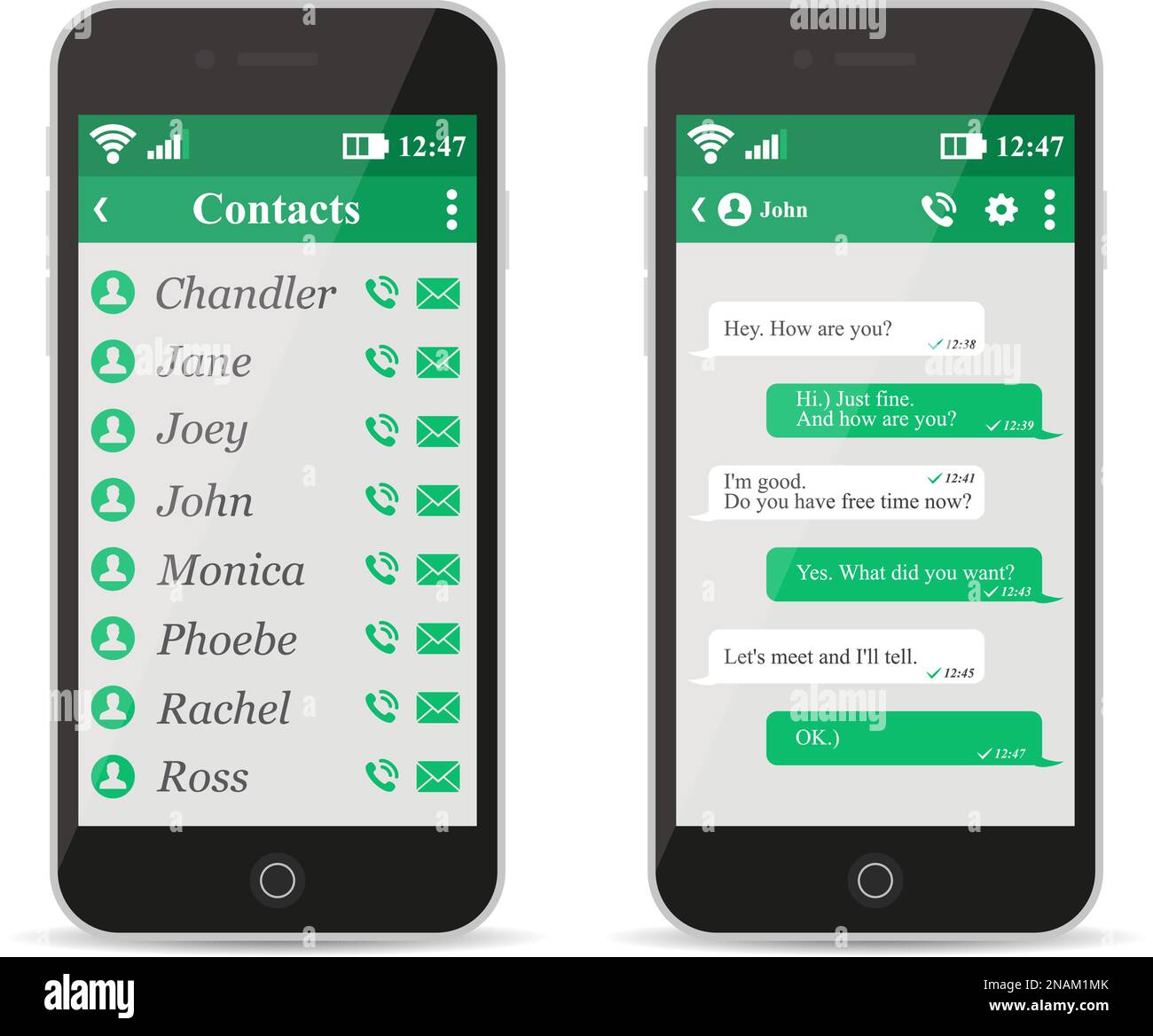 Social network concept. Messenger window. Chating and messaging concept ...