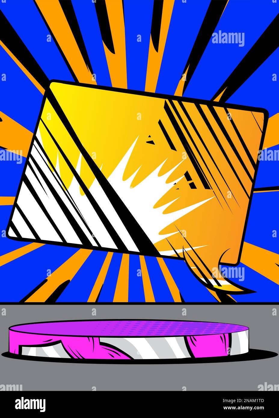 Comic Book abstract podium stage platform. Comics product scene ...