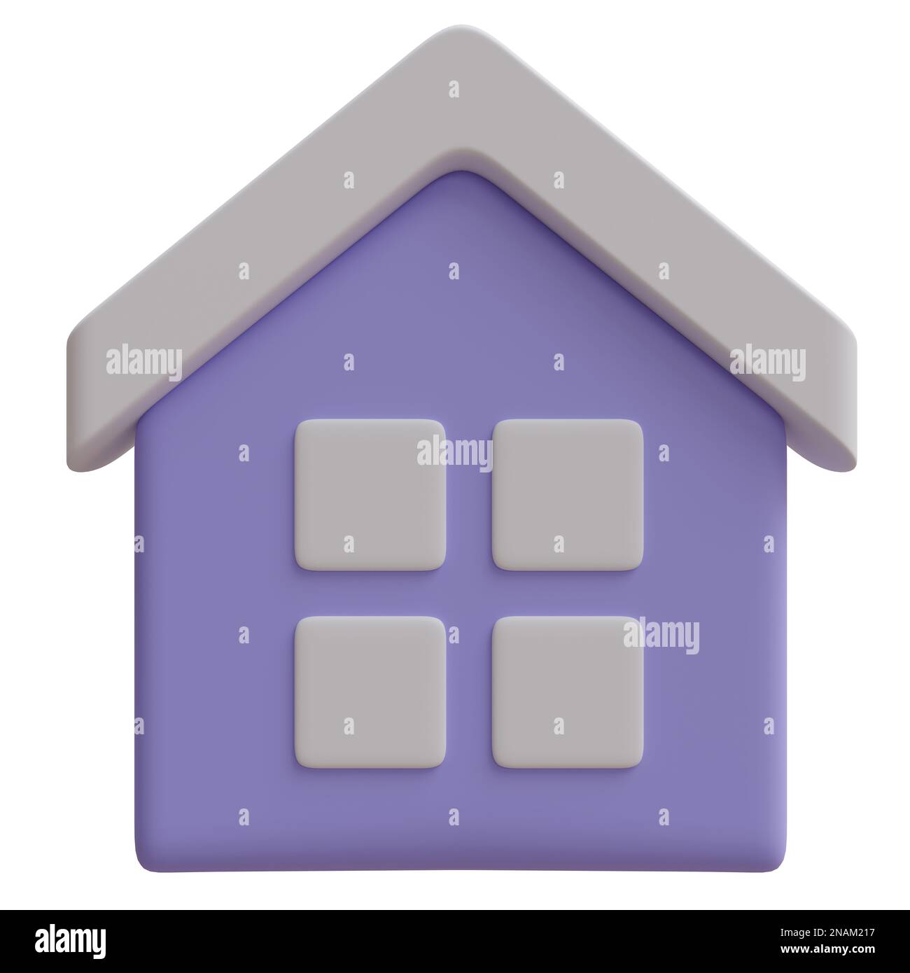House icon. Blue cartoon minimal home isolated on white background, 3d ...