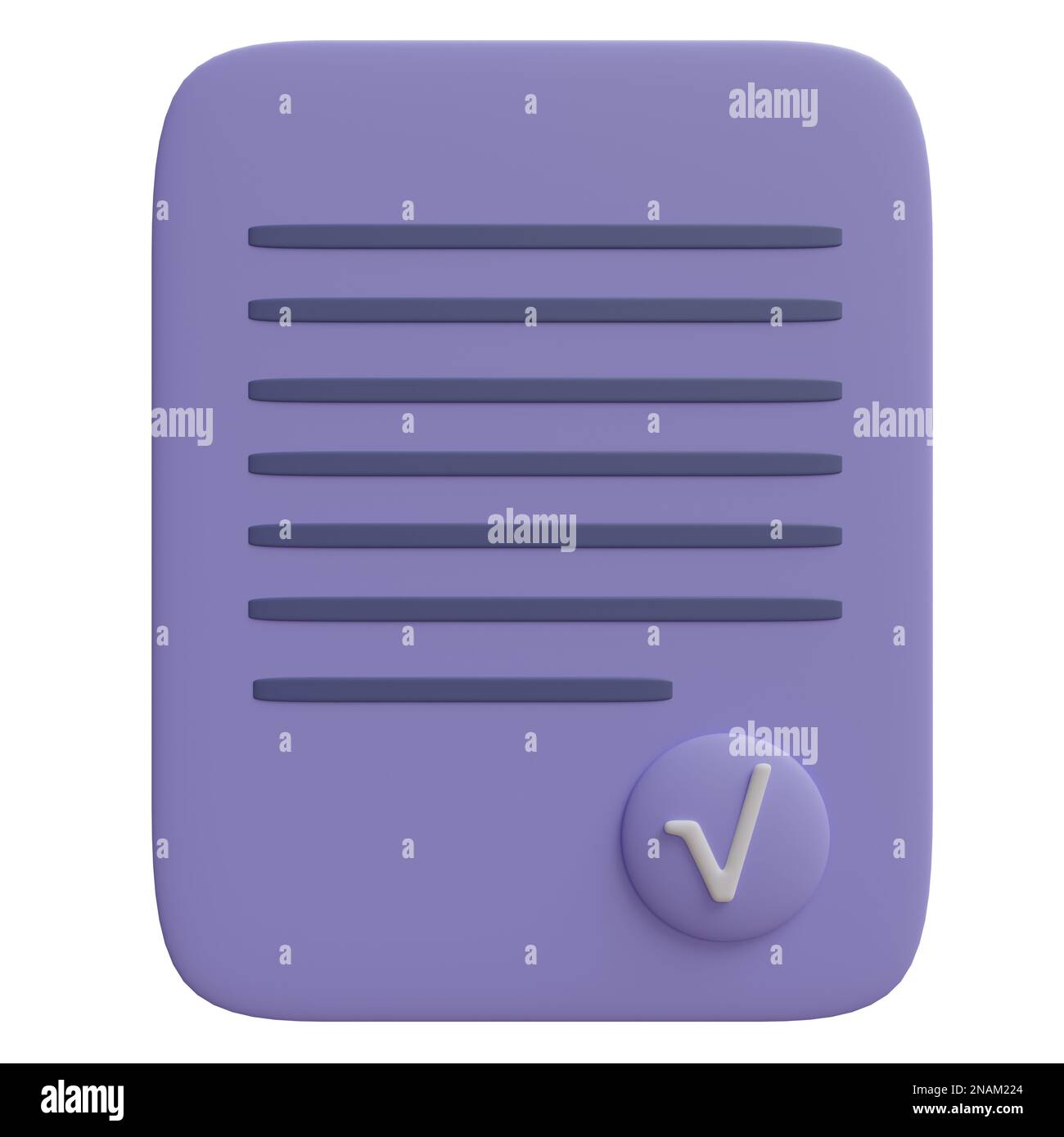 Document validate cartoon minimal icon isolated on white background, 3d ... Document validate cartoon minimal icon isolated on white background, 3d ...