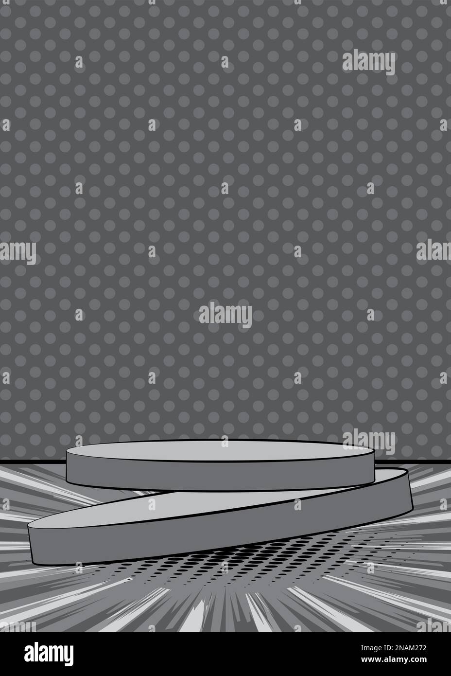 Comic Book abstract podium stage platform. Comics product scene ...