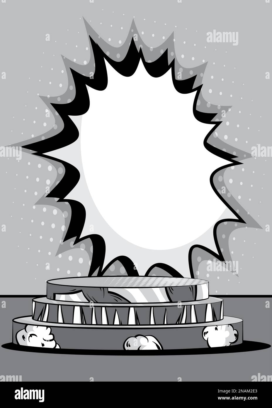 Comic Book abstract podium stage platform. Comics product scene ...