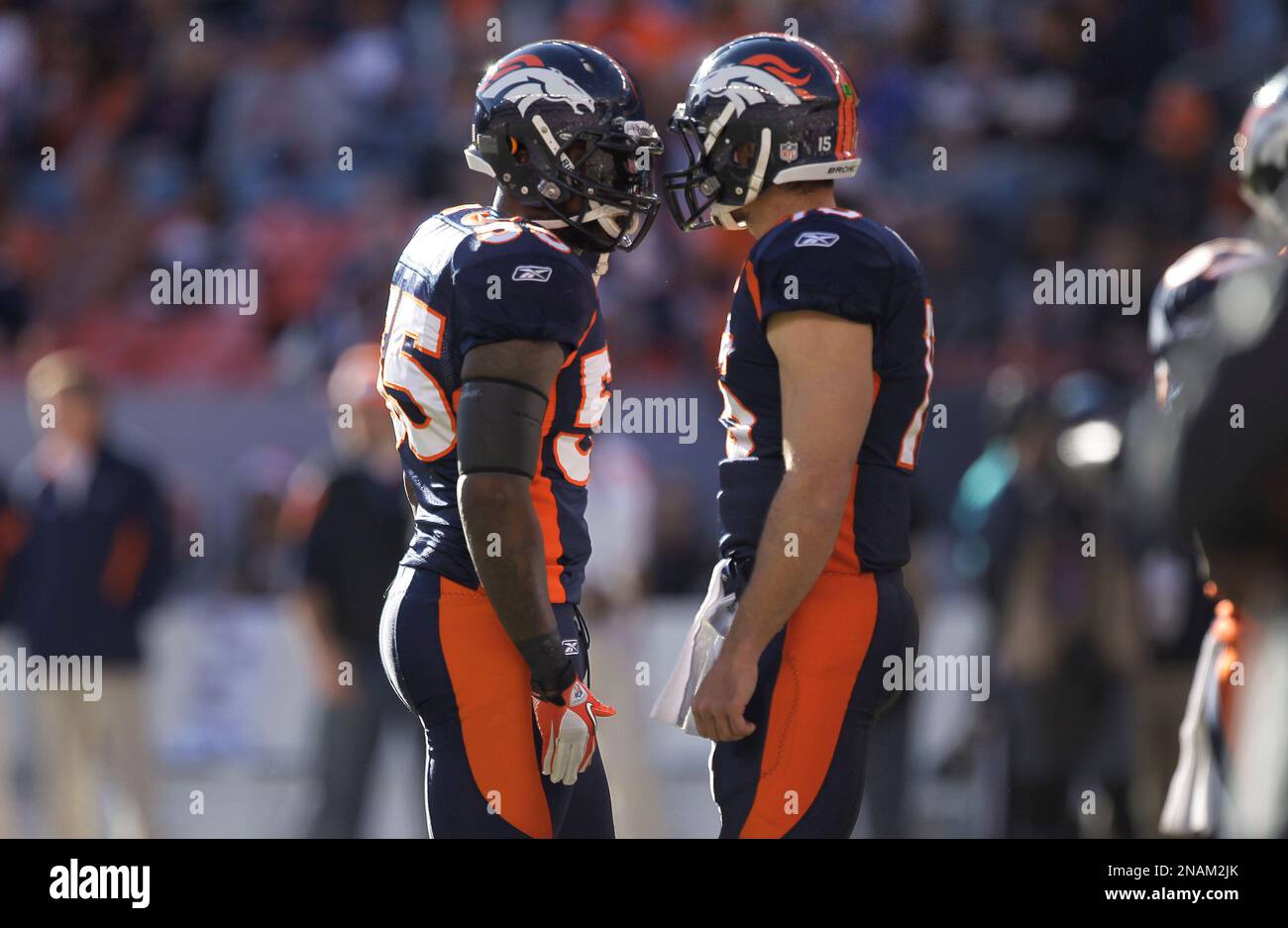 Denver Broncos outside linebacker D.J. Williams (55) and Denver Broncos ...