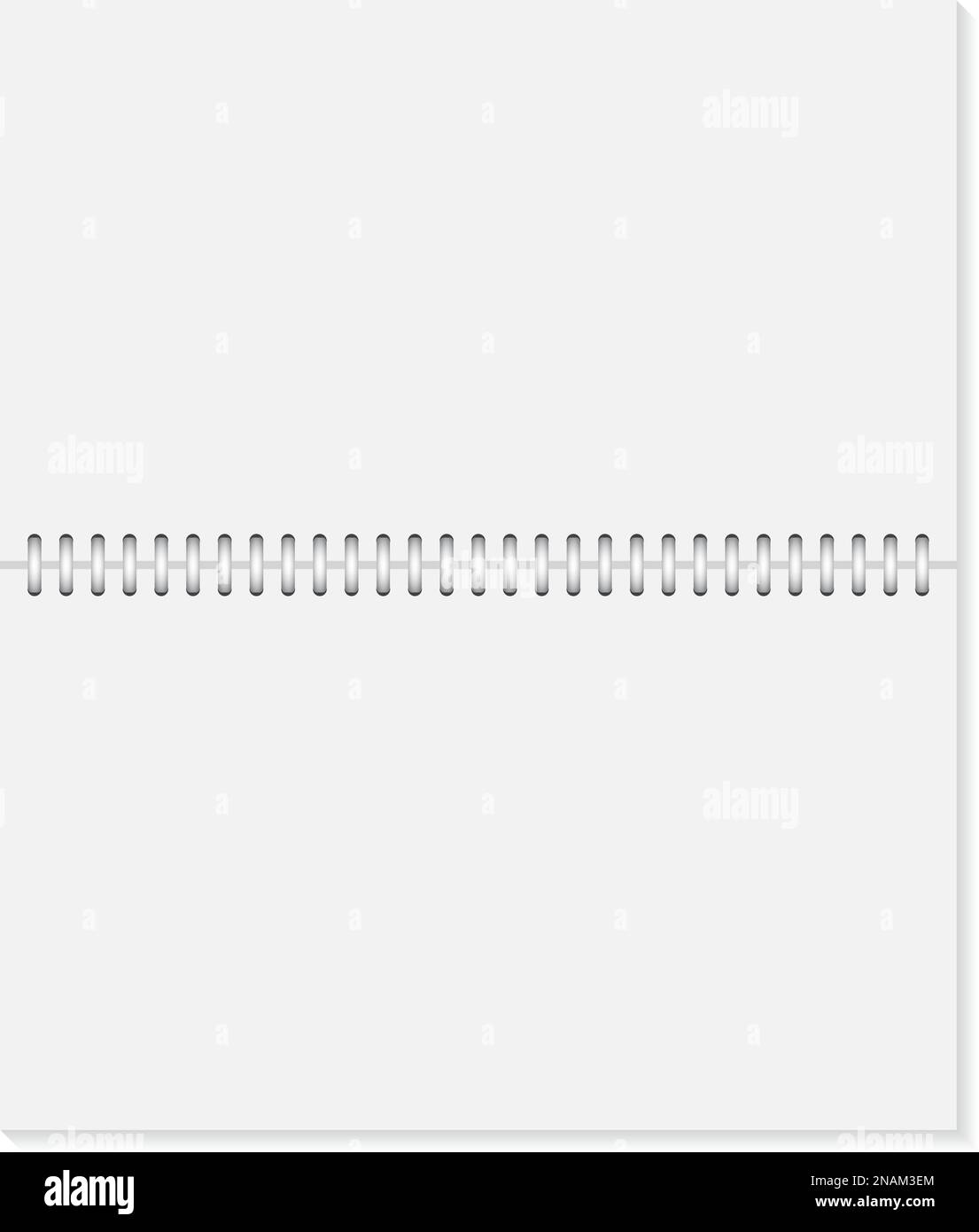 Realistic opened notebook. Blank copybook with metallic silver spiral ...