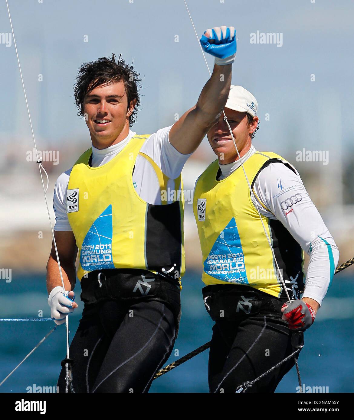 Australia's Nathan Otteridge and Iain Jensen acknowledge the crowd ...
