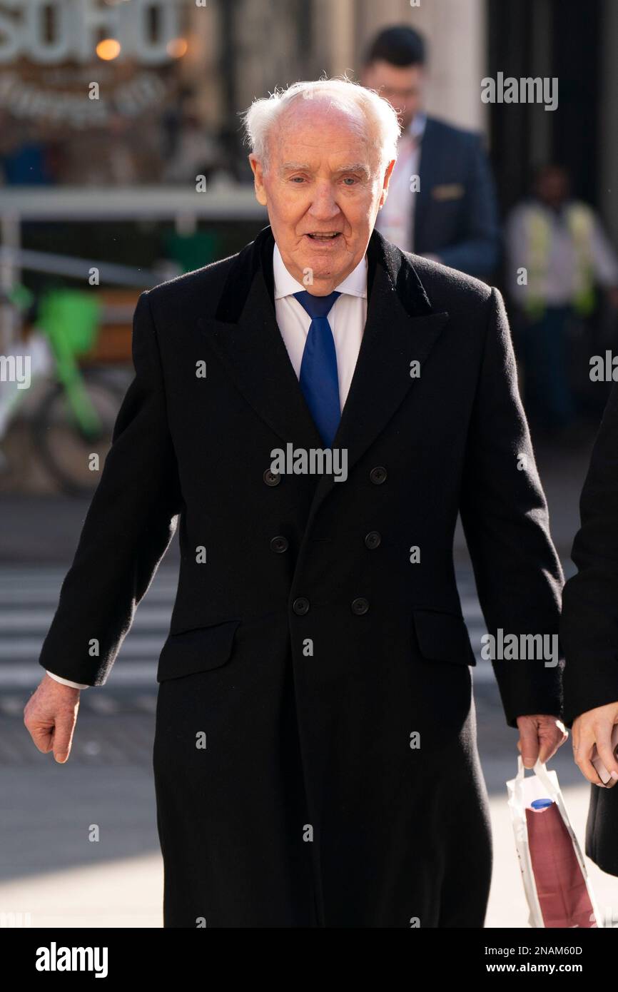 Sir Frederick Barclay outside the Royal Courts Of Justice, central ...