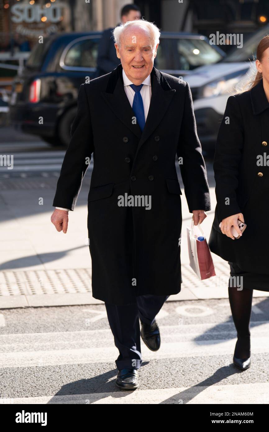 Sir Frederick Barclay outside the Royal Courts Of Justice, central ...