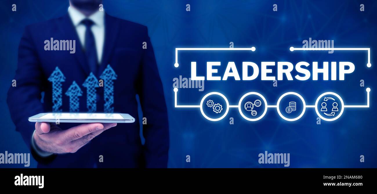 Sign displaying Leadership. Business approach Ability Activity ...
