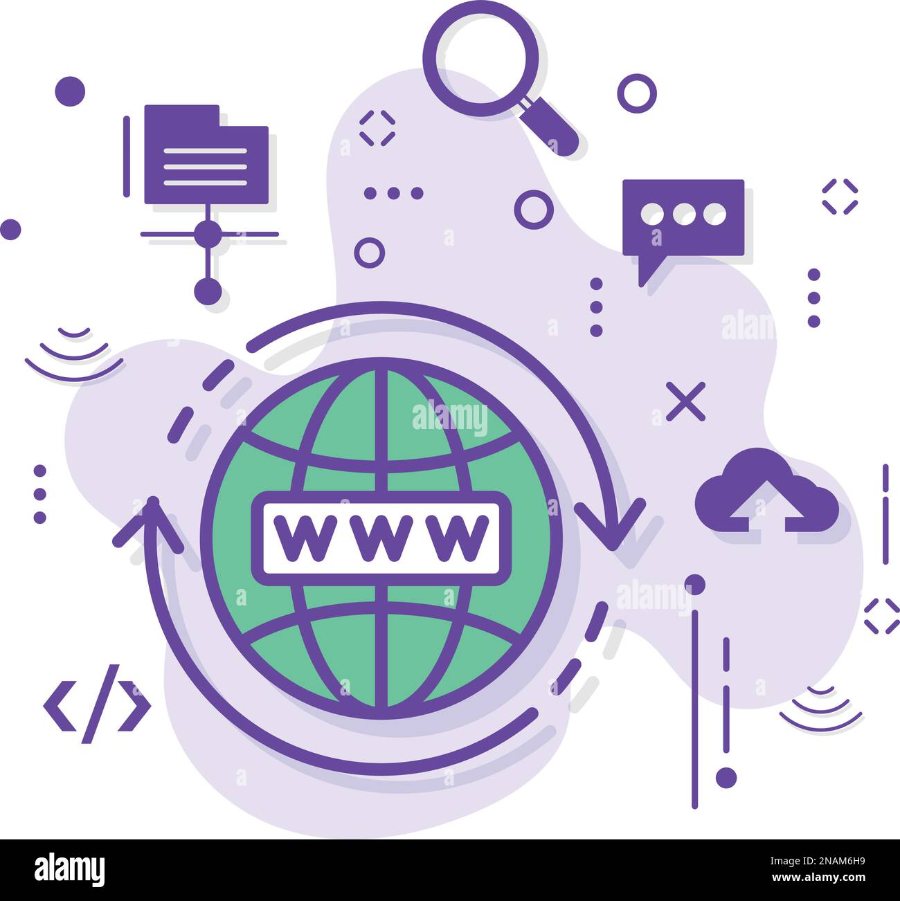 Website Address Concept World Wide Web Vector Icon Design Cloud Computing And Internet Hosting 