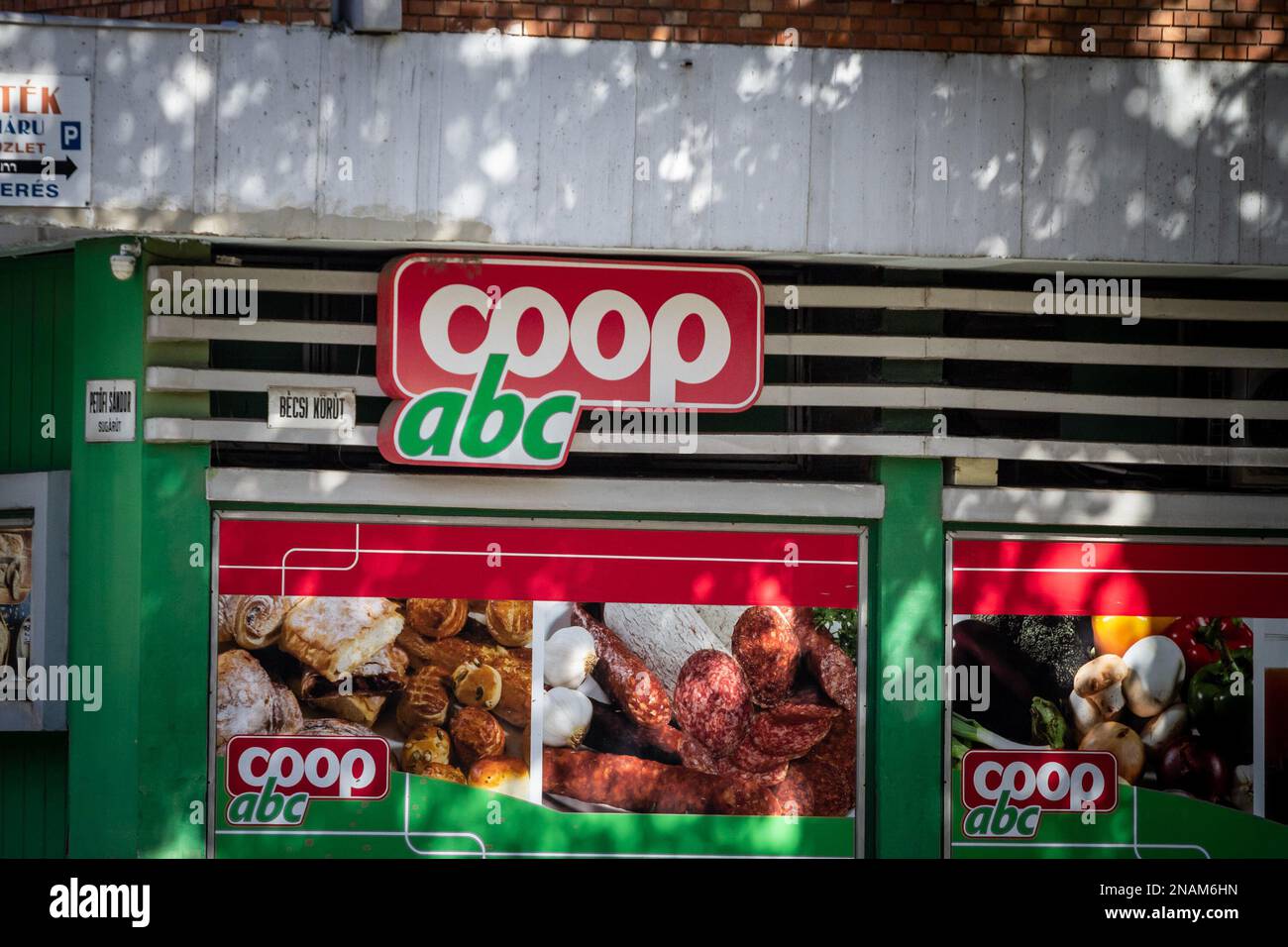Picture of a Mini Coop sign on their supermarket in Szeged, Hungary ...