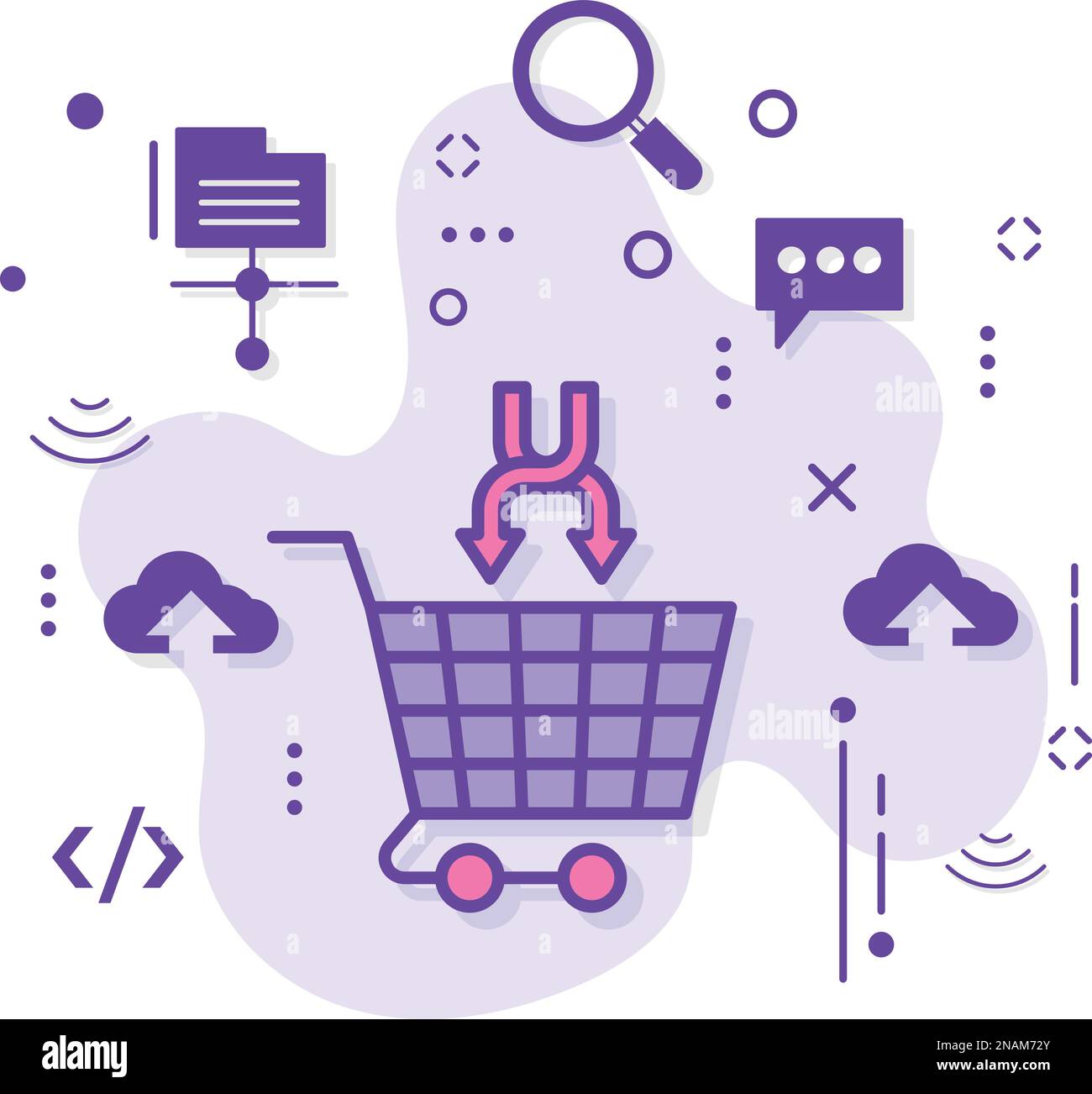 Shopping Cart with Arrows Vector Icon Design, SEO and Digital Marketing ...