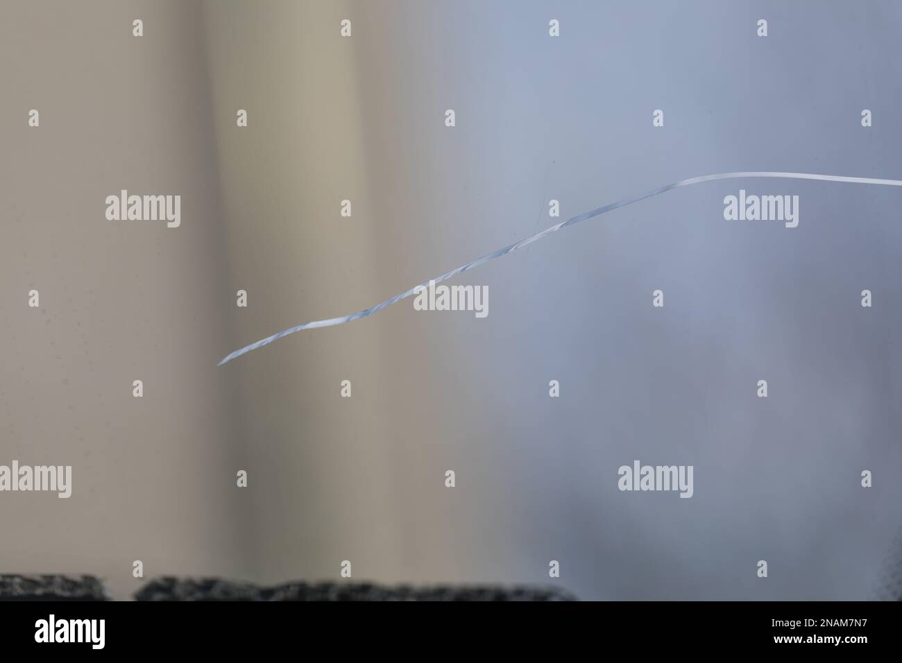 Cracked windshield in the car, close-up of scratches on the glass Stock ...