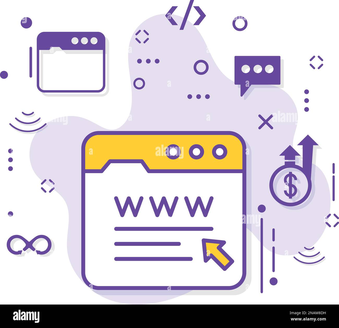 Logon to Web App, www click vector icon design, Cloud computing and ...