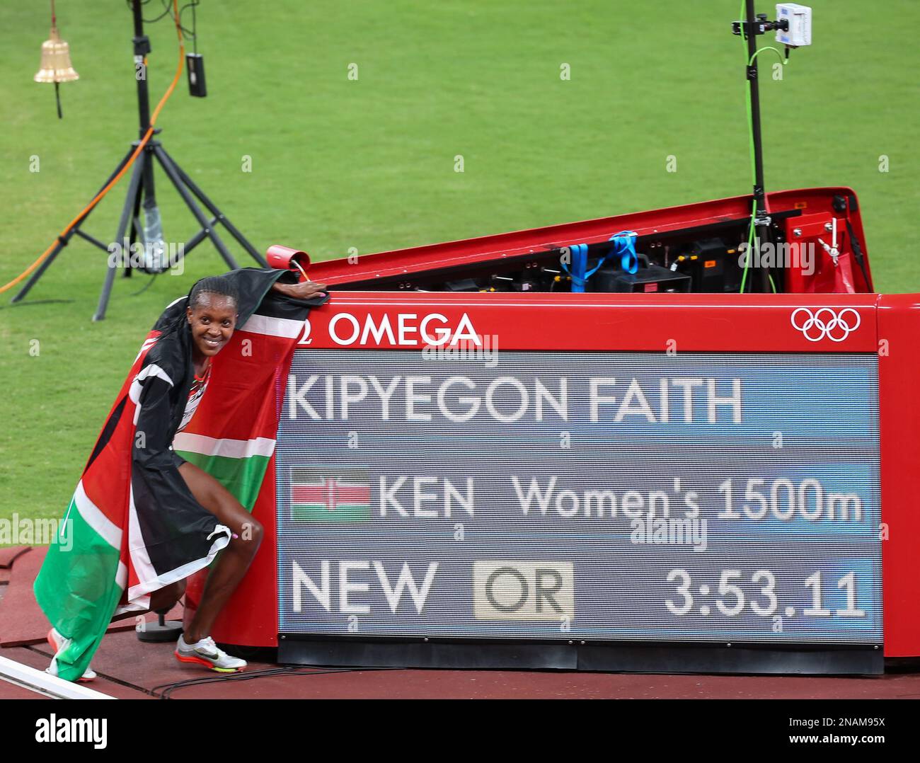 AUG 06, 2021 - Tokyo, Japan: Faith KIPYEGON of Kenya celebrates winning ...