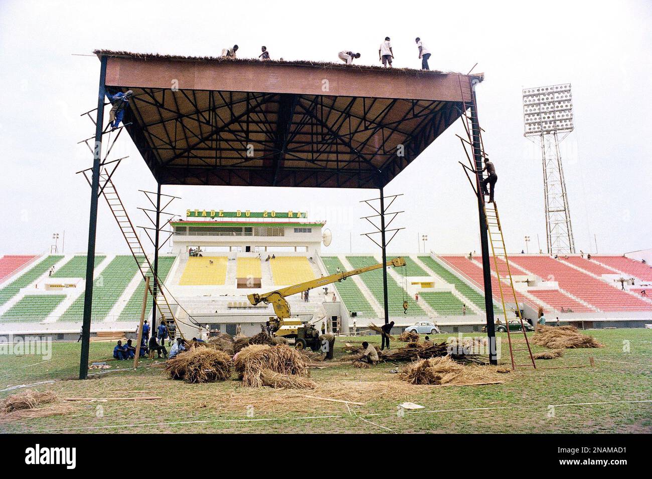The stadium under construction for the fight between George foreman and ...