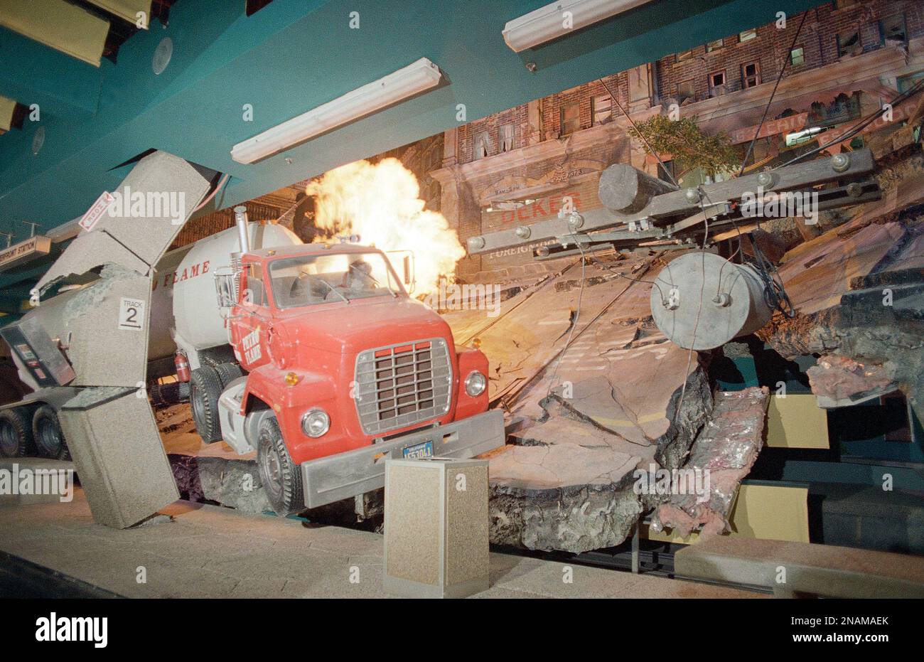 Cement crumples, electric wires fly and a gas tanker truck explodes as ...