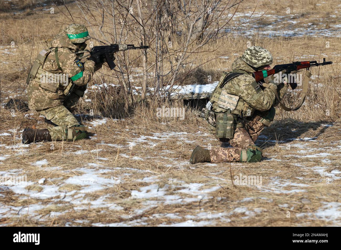KHARKIV REGION, UKRAINE - FEBRUARY 10, 2023 - Instructors of the ...