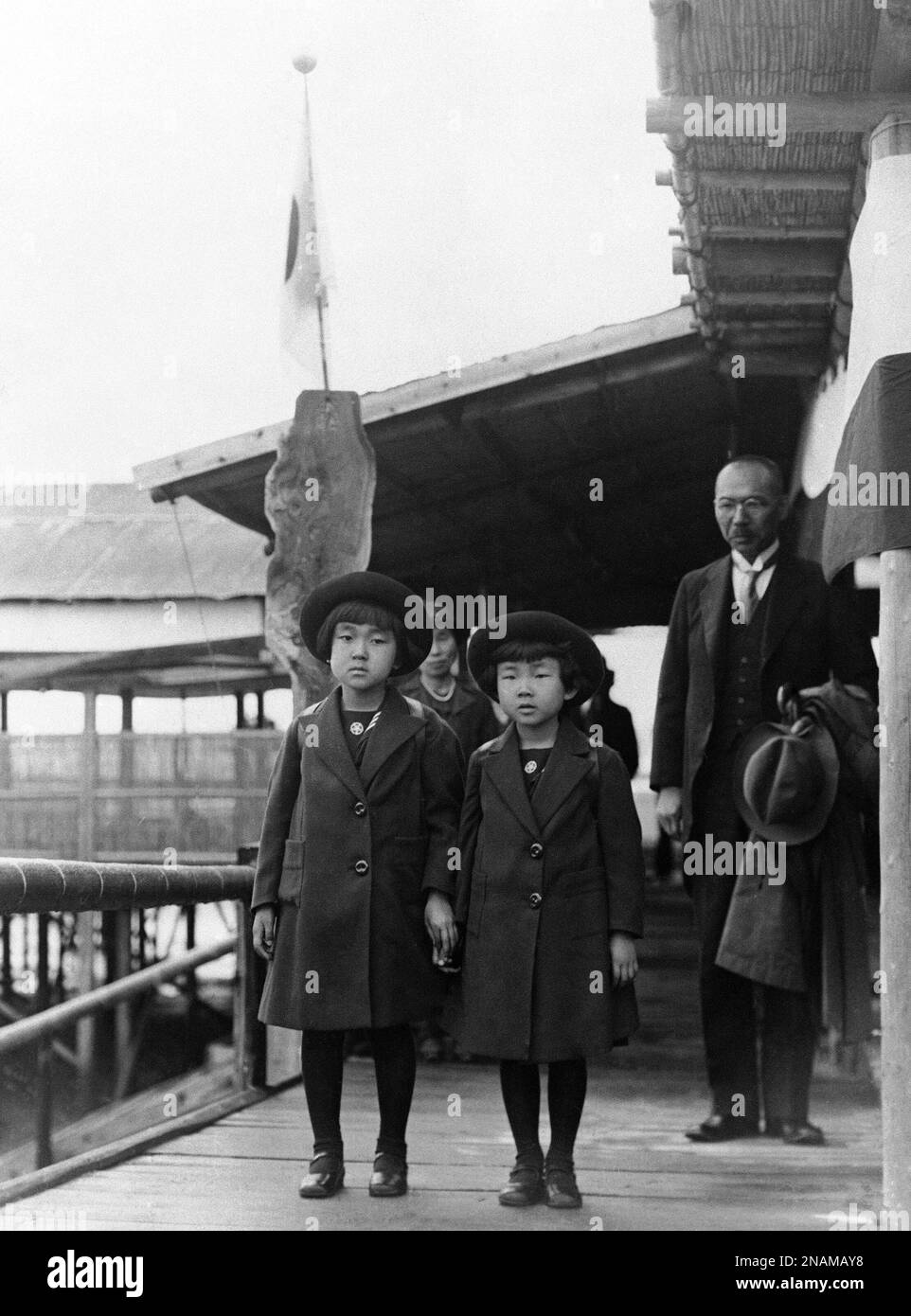 Japanese Princesses Taka, left, 8, and Yuki, 6, daughters of Emperor ...