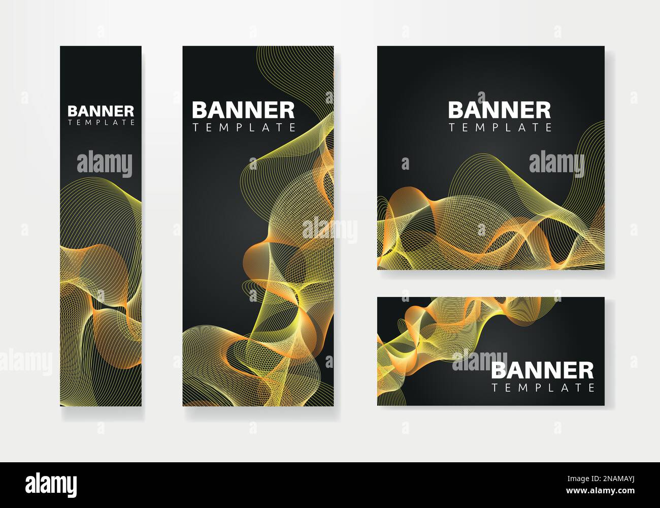 set of creative web banners of standard size. Vertical, horizontal and ...