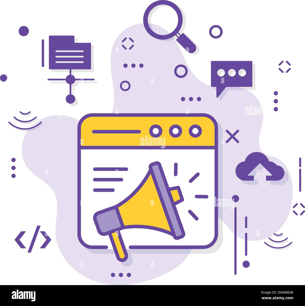 Internet Marketing campaign concept, Social Media Announcement Sign ...