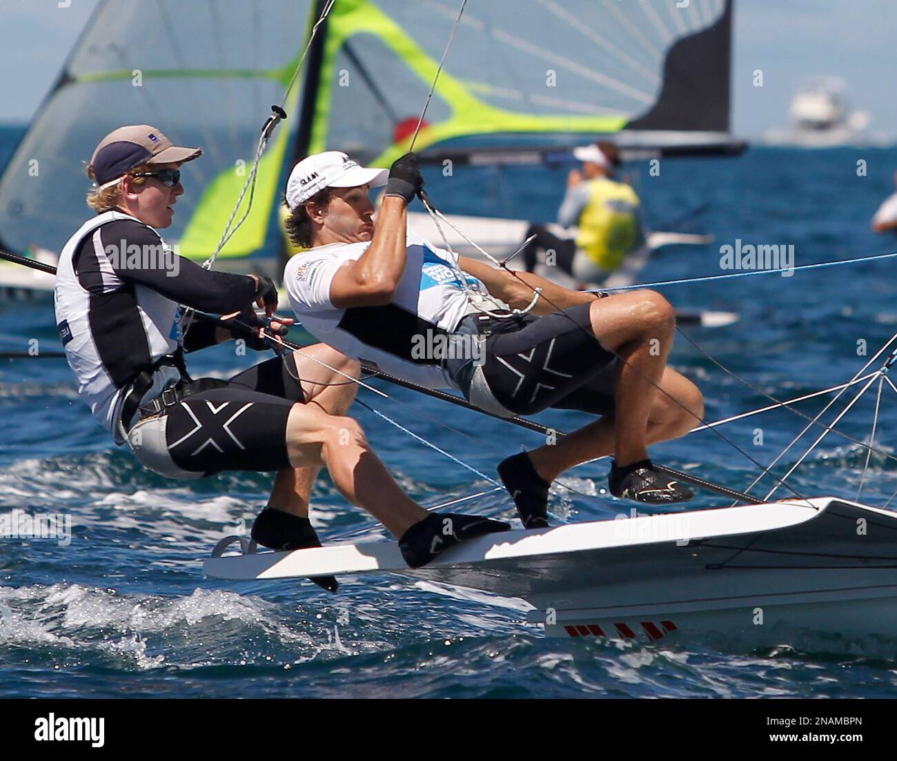 New Zealand's Peter Burling and Blair Tuke compete during the men's ...