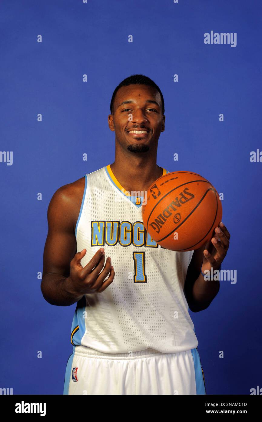 Denver Nuggets' Jordan Hamilton poses for photos during media day in ...