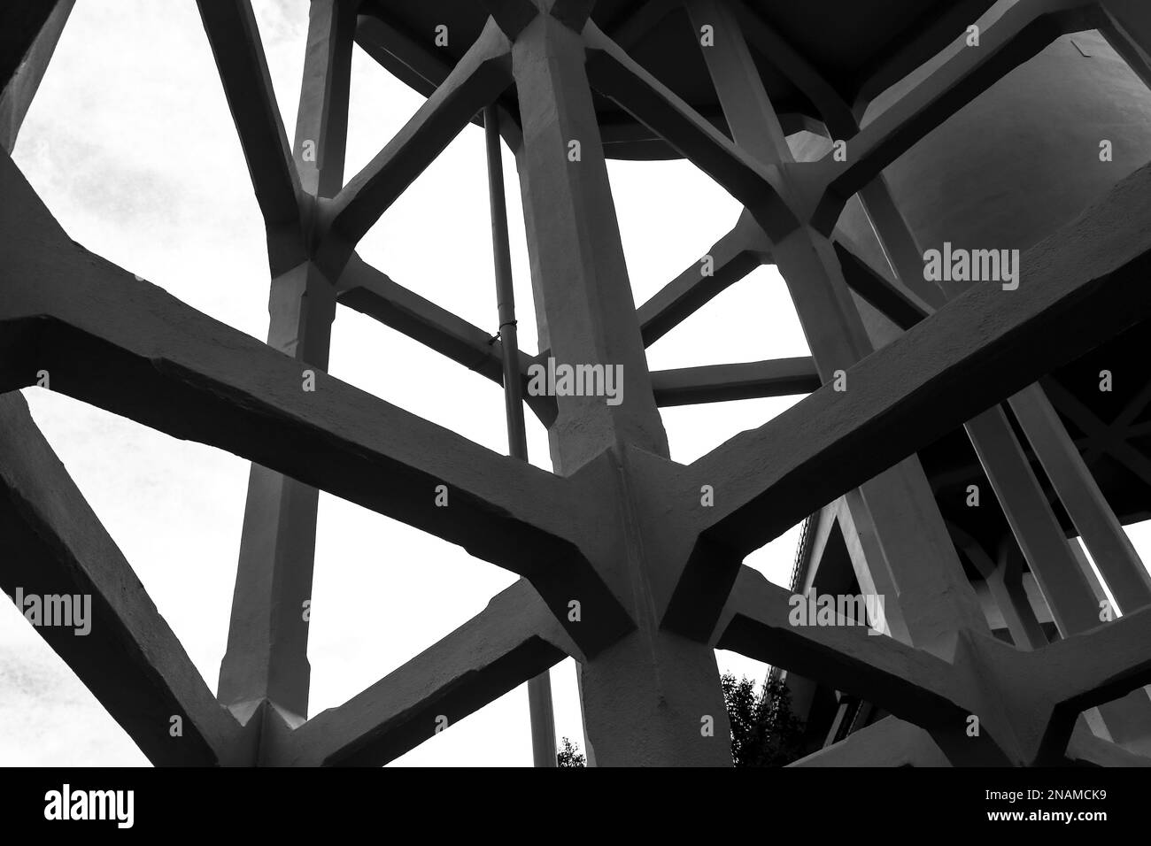 Structure made of cement of water tank. Monochrome picture Stock Photo ...