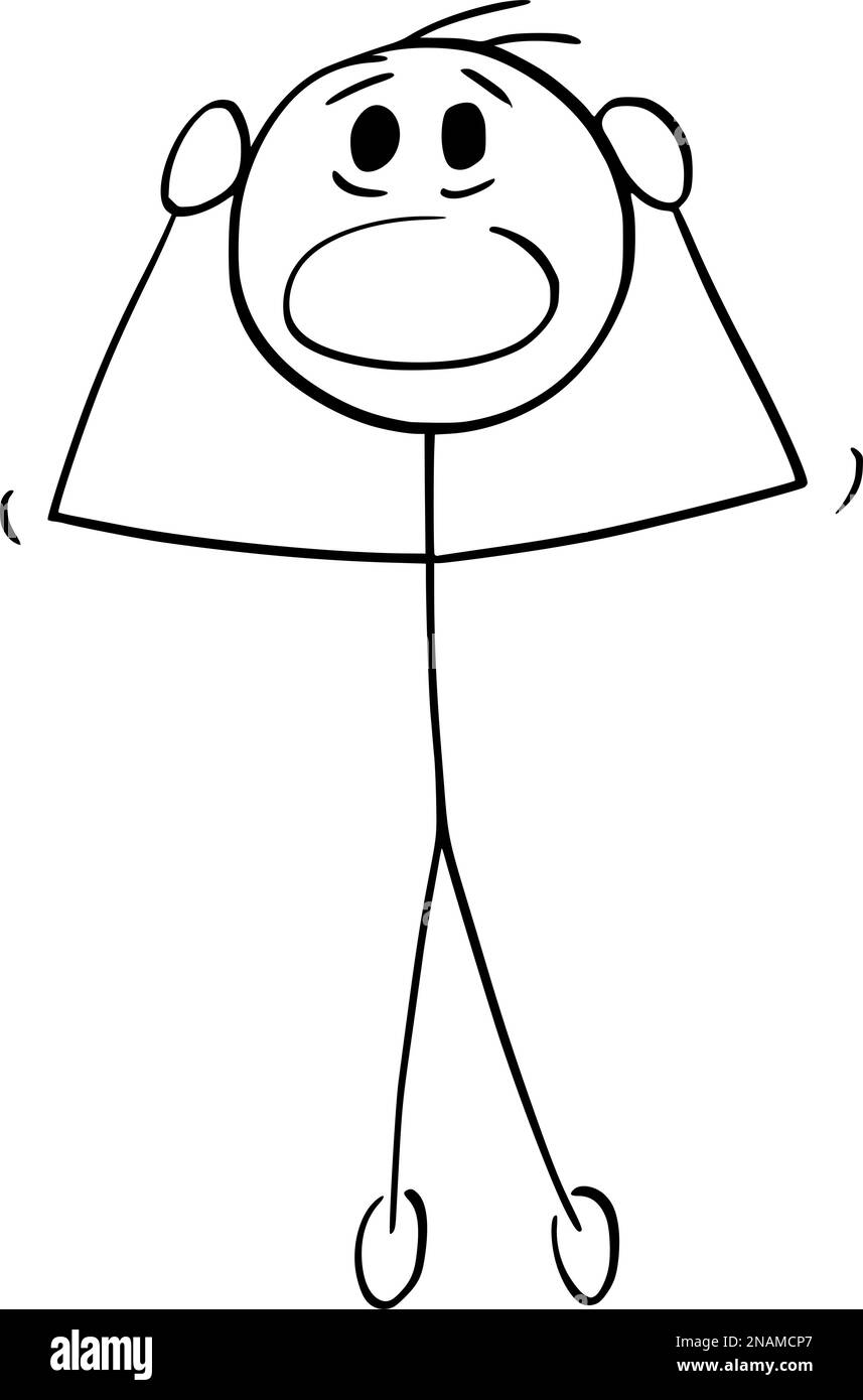 Person Suffering From Stress, Vector Cartoon Stick Figure Illustration ...