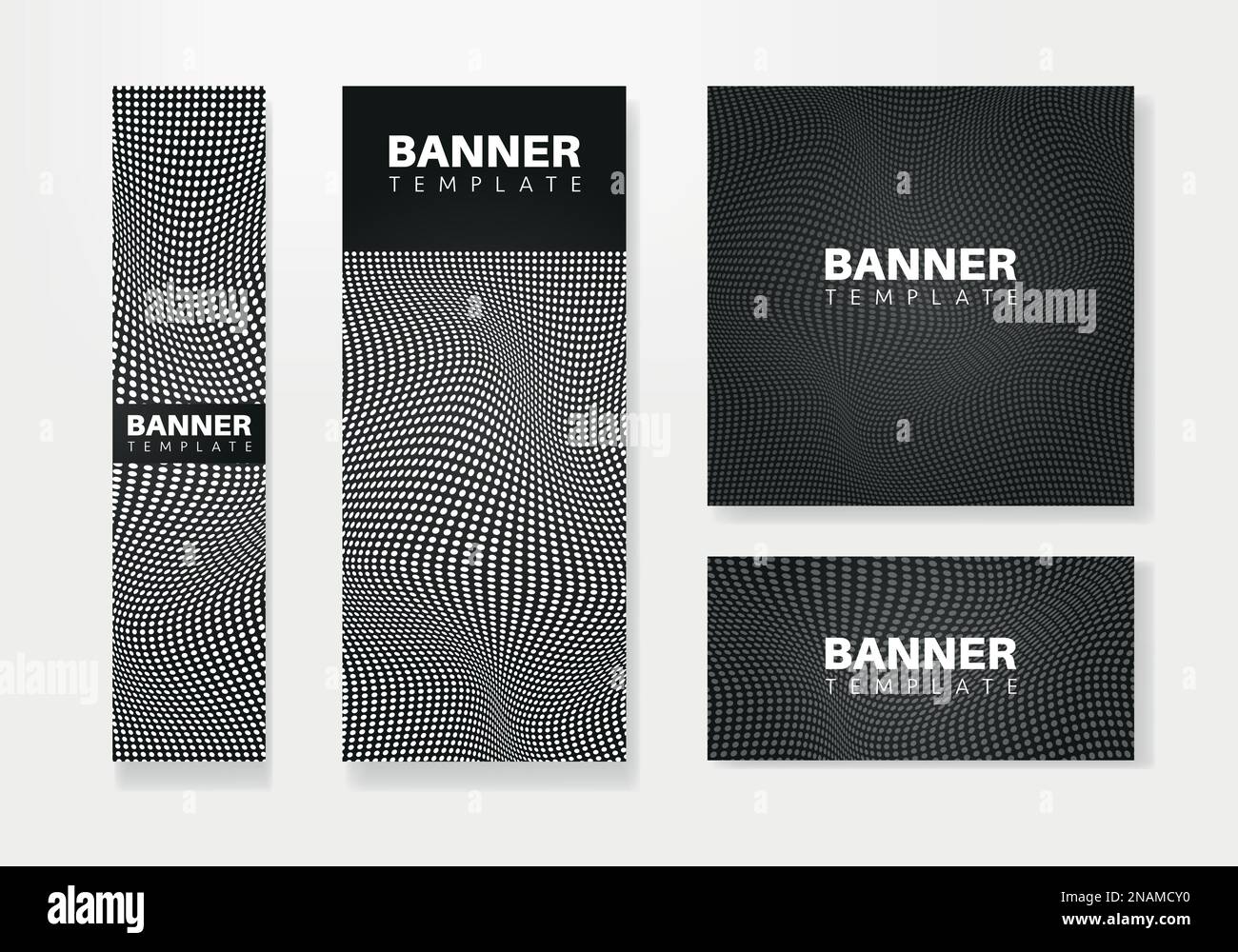 set of creative web banners of standard size. Vertical, horizontal and ...
