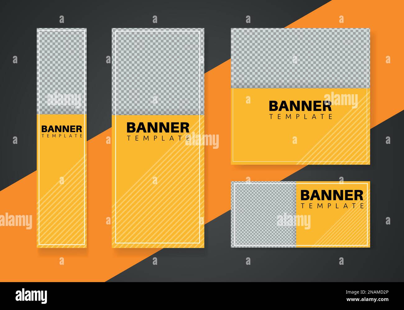 set of creative web banners of standard size. Vertical, horizontal and ...