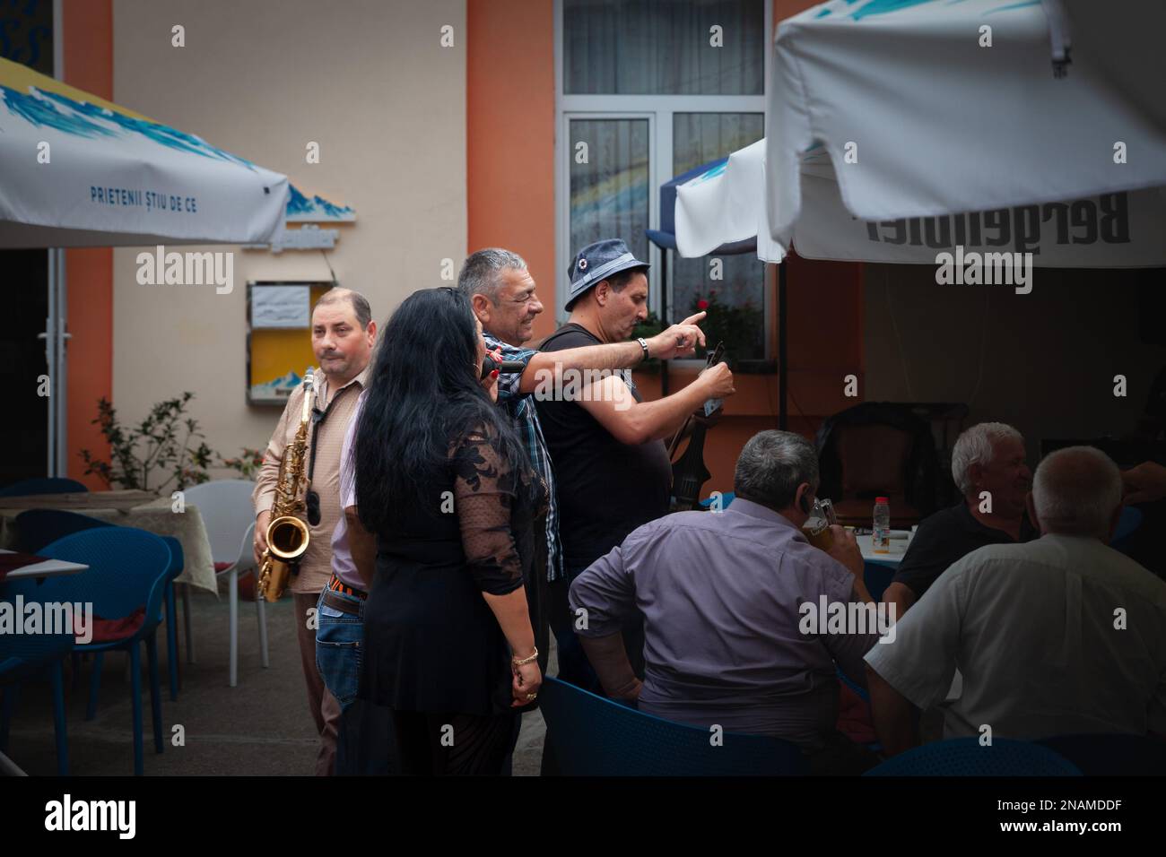 Picture of a romanian band, musicians, performing in a restaurant in ...