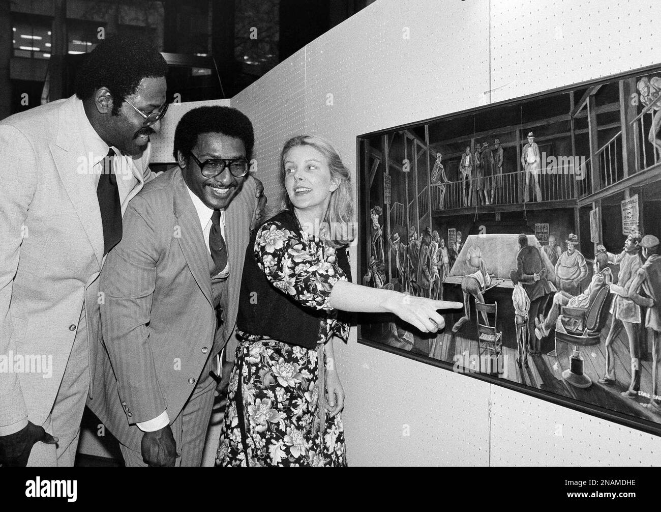 Georgiana Bronfman points to “The Poolroom”, a painting by former ...