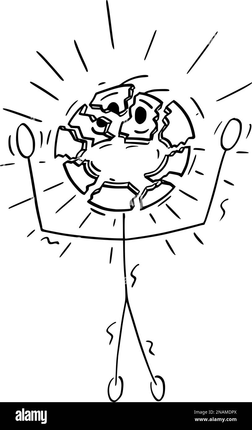 Person Suffering From Stress, Vector Cartoon Stick Figure Illustration ...