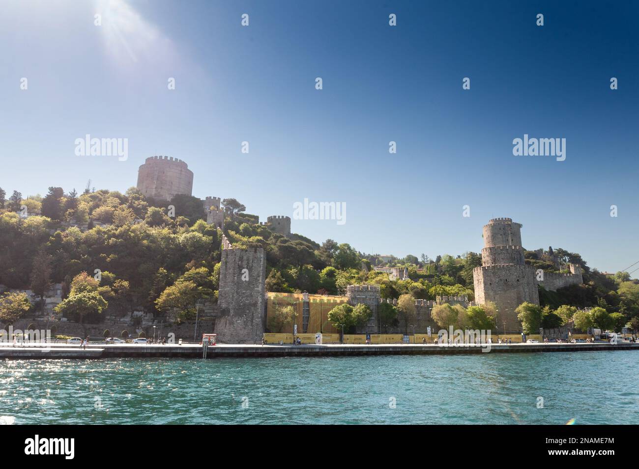 Picture of the Rumeli fortress in Istanbul with a focus on the Halil ...