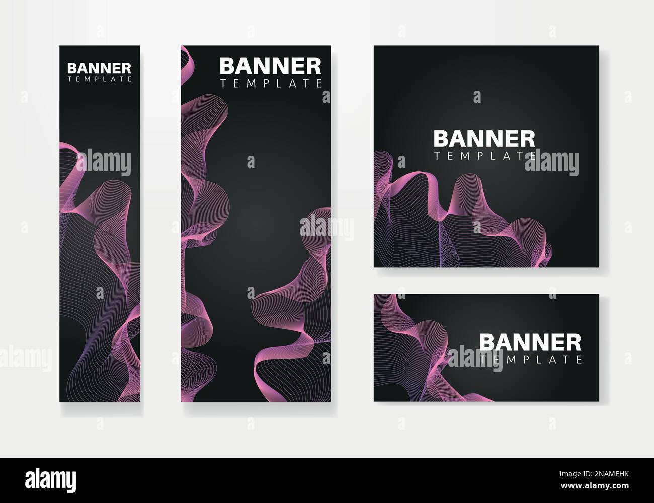 set of creative web banners of standard size. Vertical, horizontal and ...