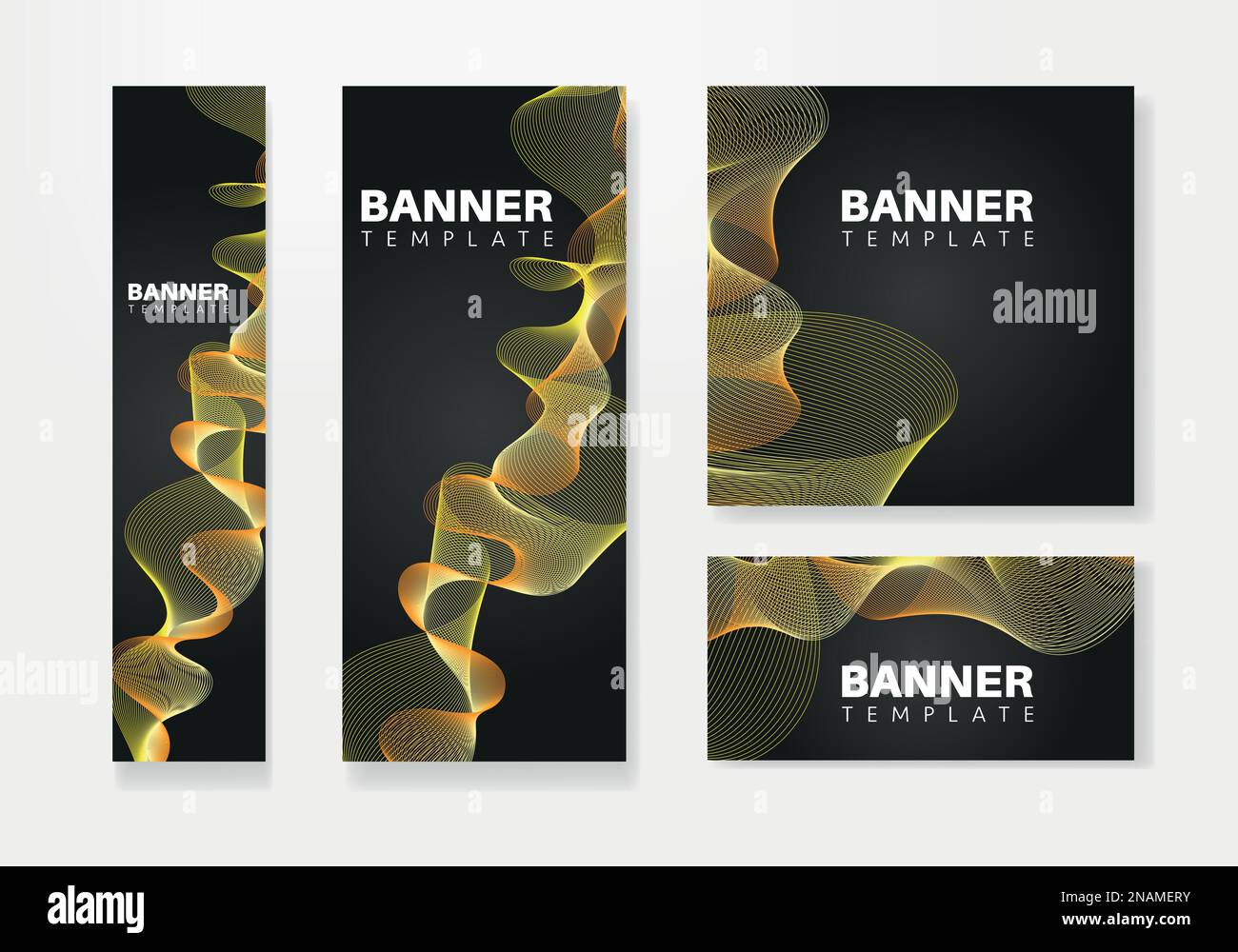 set of creative web banners of standard size. Vertical, horizontal and ...