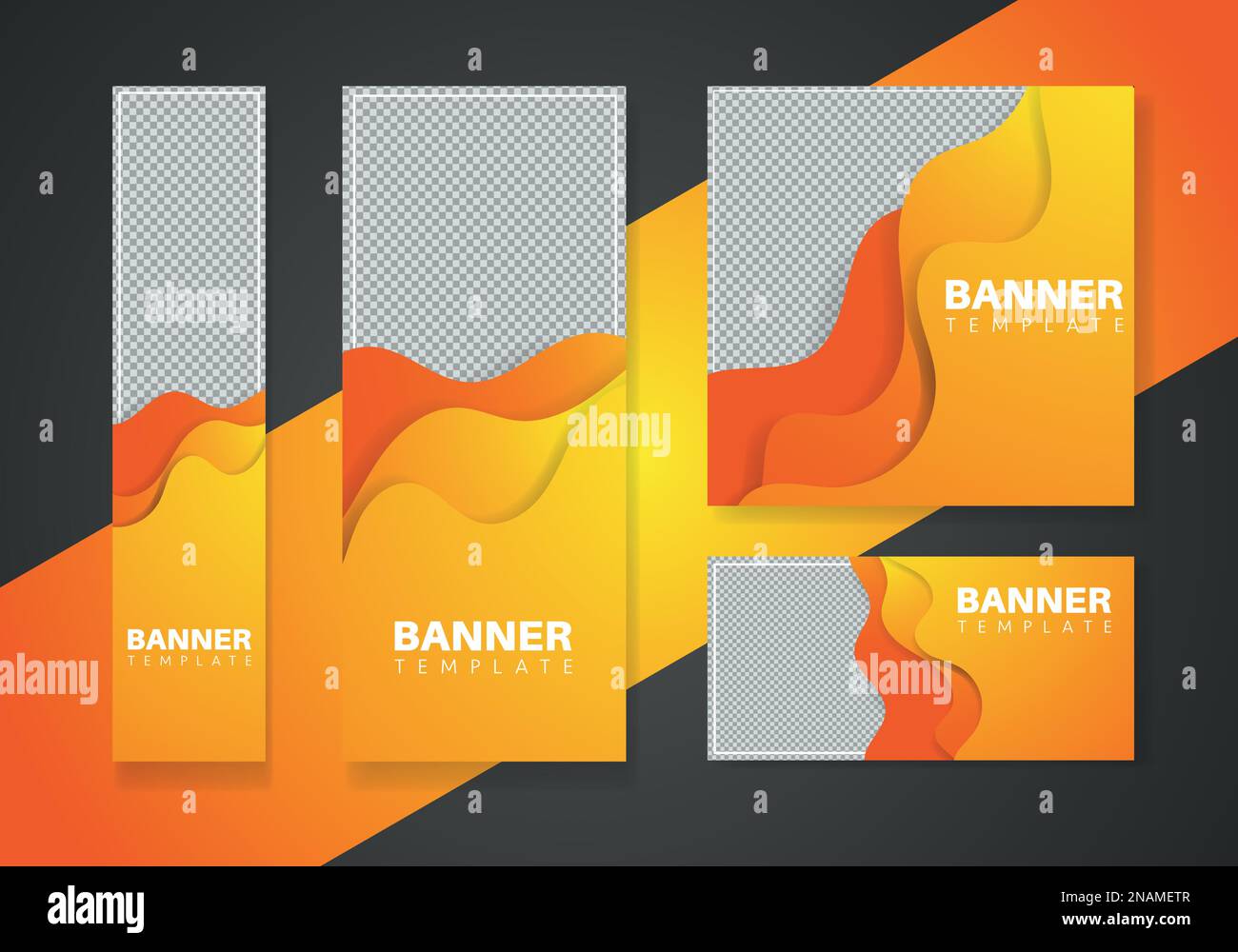 set of creative web banners of standard size. Vertical, horizontal and ...