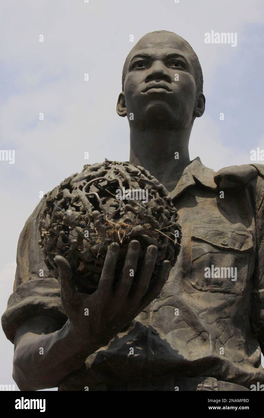 In this photo taken Thursday, Dec 8. 2011, a statue of the late Solomon ...